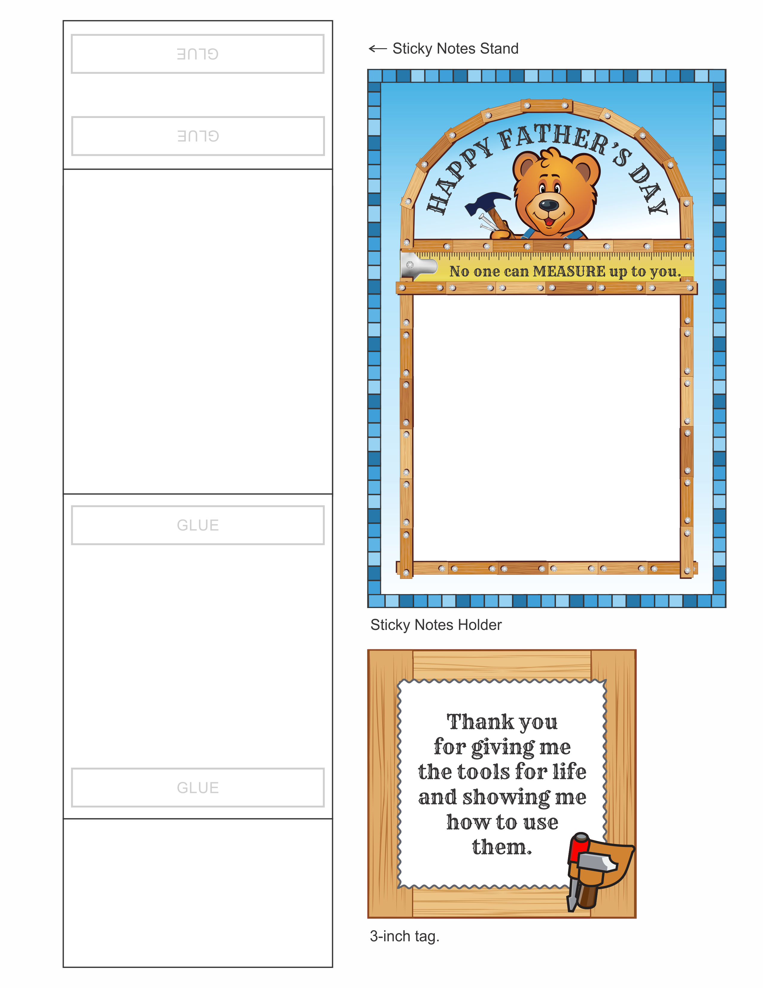 Printable Sticky Notes Holder a stand